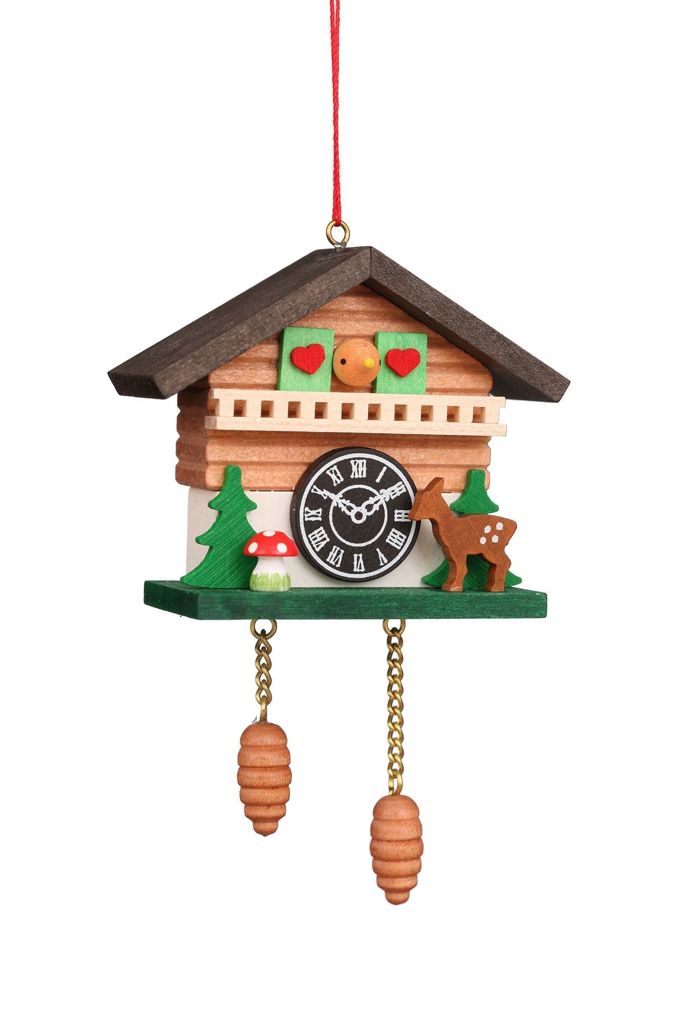Cuckoo Clock - Forest Cabin with Baby Deer - Christmas tree decoration ...