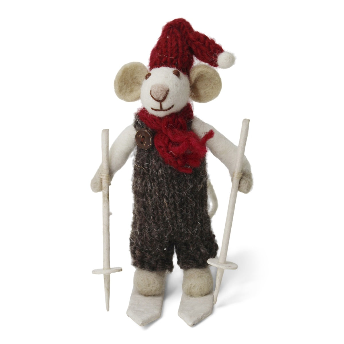 Christmas Figurine - Winter Mouse Boy (Small) On Ski's (White) – The ...